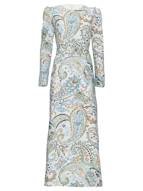 JUSTIN TONG Hazel Maxi Dress Paisley Print - Blue