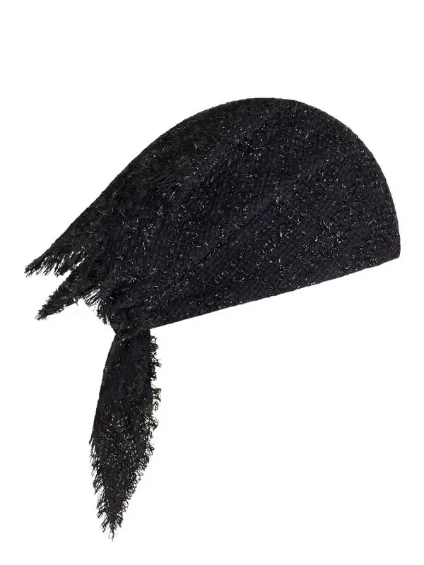 SIBI HATS Masha Shiny Tweed Bandana - Black