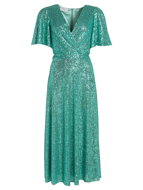 ROSES ARE RED Sequinned V-neck Maxi Dress - Blue