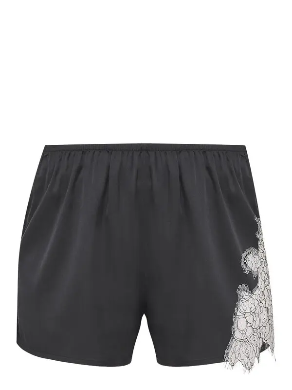 AVENUE 8 Lace Detailed Mini Shorts - Black