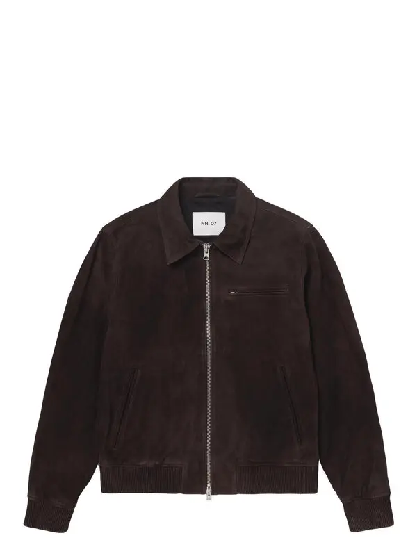 Nn07 Owen Suede Bomber Jacket - Brown