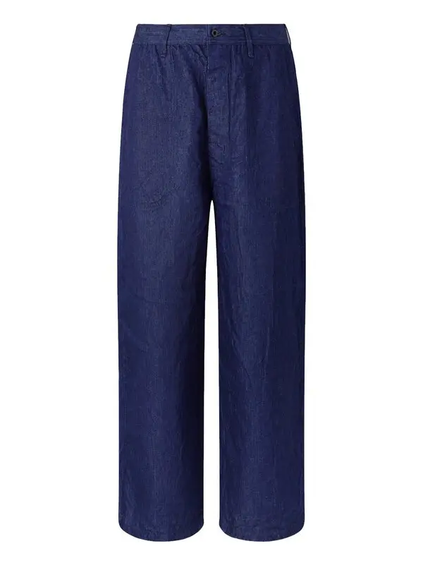 ORSLOW U.s. Navy Straight-leg Linen Trousers - Blue