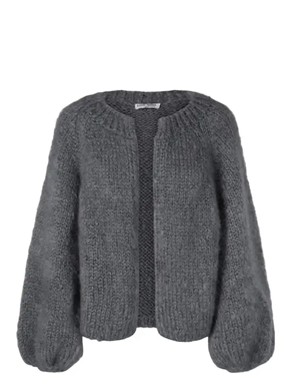 TIRILLM Hand Knitted Mohair Cardigan - Grey