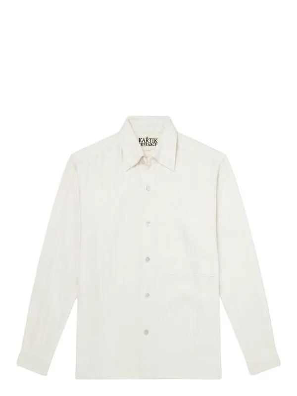 KARTIK RESEARCH Pataudi Striped Silk Shirt - White