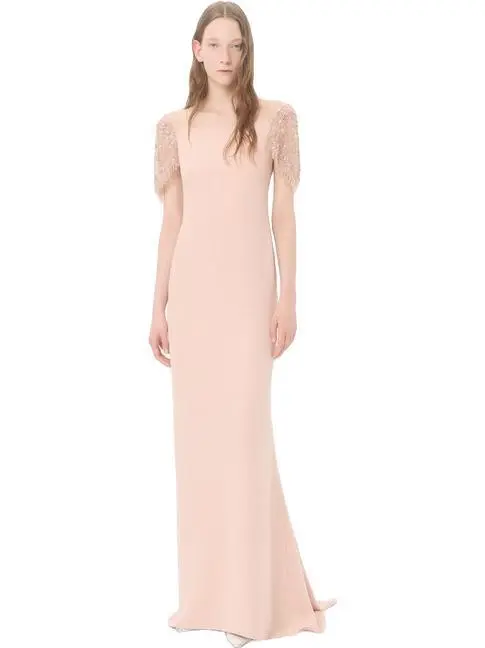 Valentino Garavani Embroidered Couture Cady Long Dress - Pink