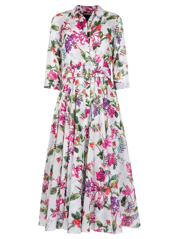 Samantha Sung Aster Midi Dress With Printed Motif - Multi