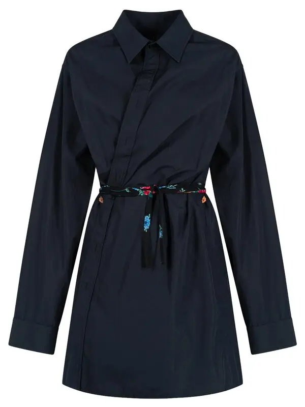 Balenciaga Wrap Shirt Dress - Black