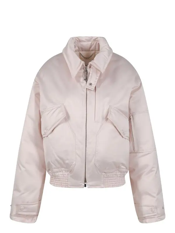 Victoria Beckham Down Sateen Bomber Jacket - Nude & Neutrals