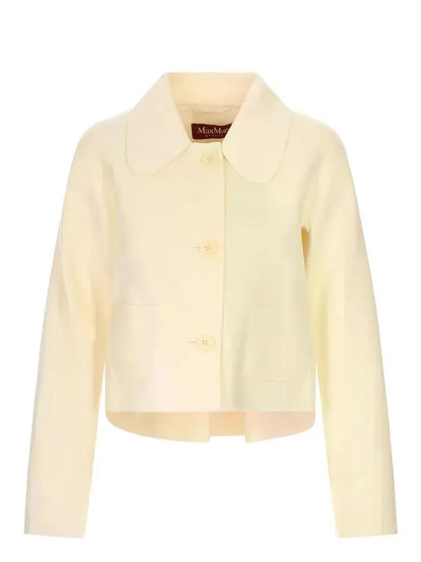 Max Mara Cropped Jacket With Pleat Detail - Neutrals