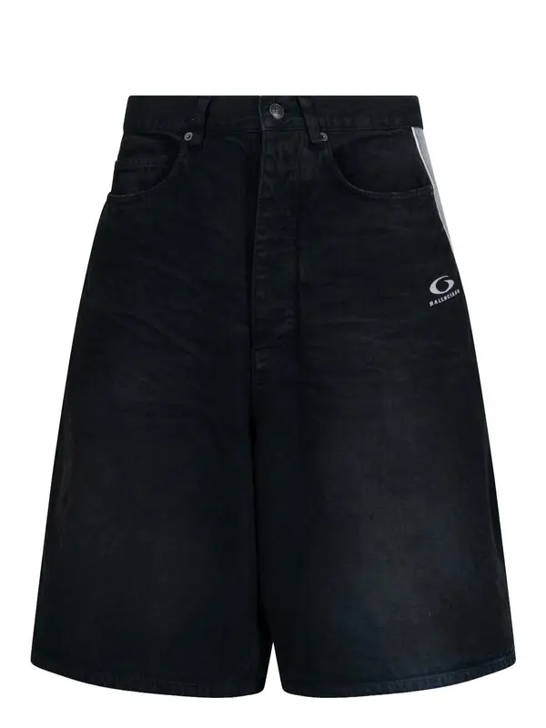 Balenciaga Denim Piping Shorts - Black