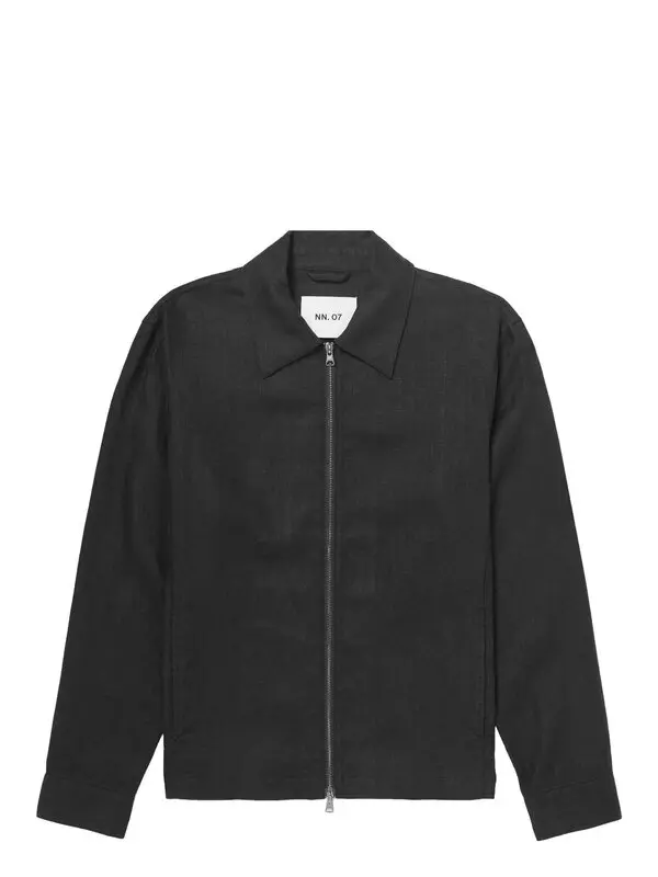 Nn07 Alban 1454 Linen Blouson Jacket - Black