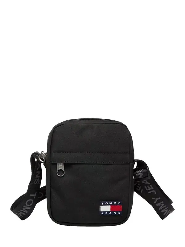 Tommy Hilfiger Logo Print Messenger Bag - Black
