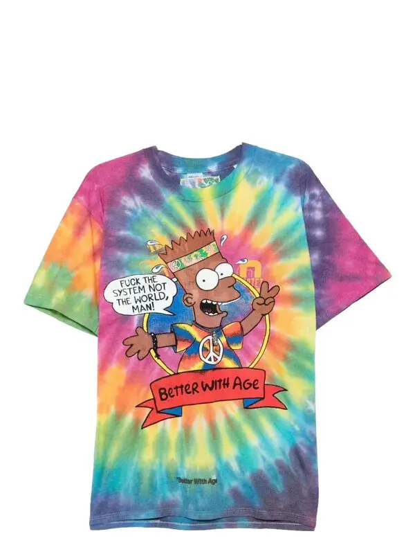 BETTER WITH AGE Tie-dye Graphic-print T-shirt - Blue