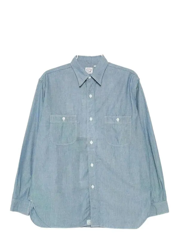 ORSLOW Striped Chest Pockets Shirt - Blue