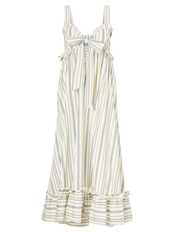 Thierry Colson Valentina Striped Cotton Maxi Dress - Multi