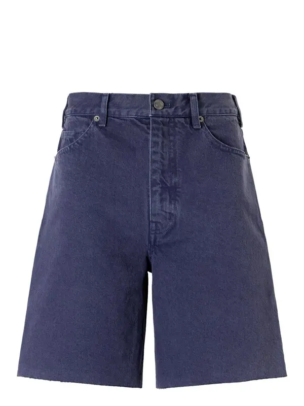 NILI LOTAN Russel Frayed Denim Shorts - Blue