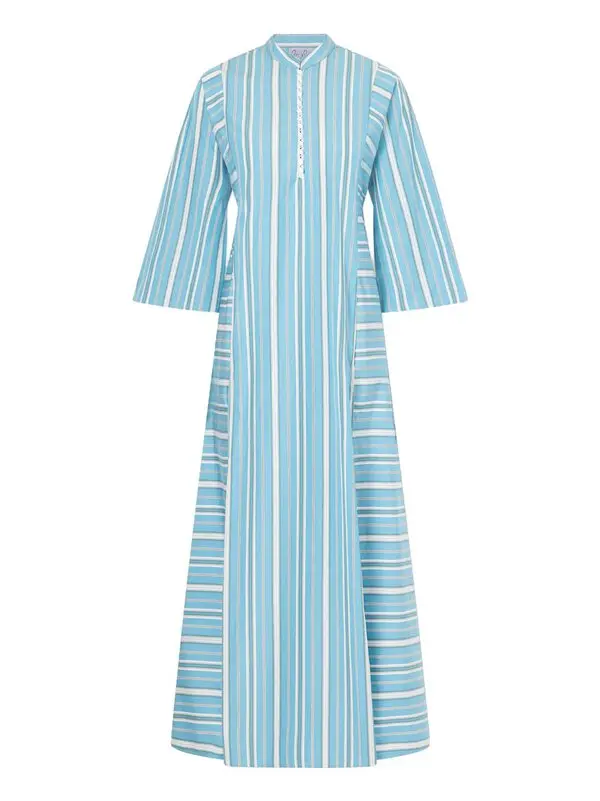 Thierry Colson Rachel" Striped Cotton-poplin Kaftan - Blue