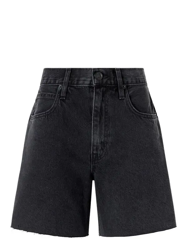 SLVRLAKE Sienna Frayed Denim Shorts - Black