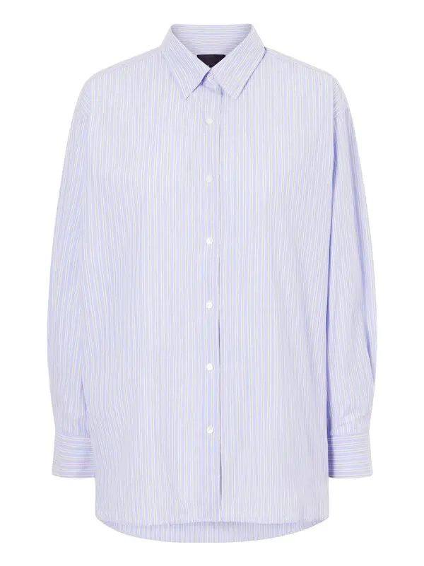 NILI LOTAN Yorke Striped Cotton Shirt - Blue