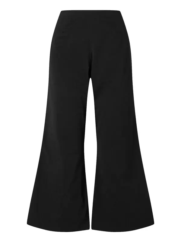 Khaite Walter Cotton And Silk-blend Flared Pants - Black