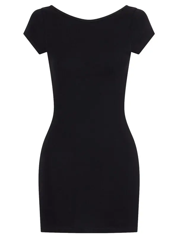 Matteau Open-back Cotton-jersey Mini Dress - Black