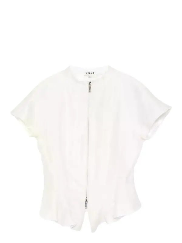 Staud Maelle Zip-up Top - White