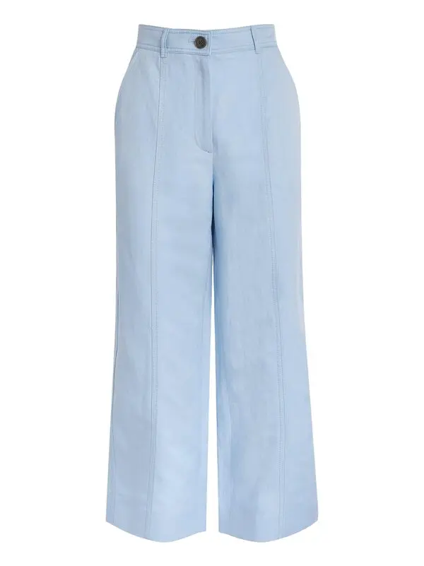 ME+EM Straight Cropped Trousers - Blue