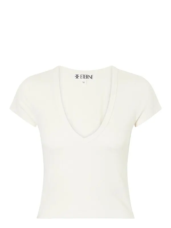 Eterne Ribbed Jersey T-shirt - Neutrals