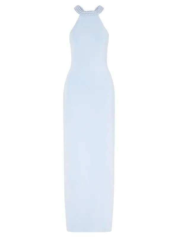Cult Gaia Cassidy Knitted Halterneck Maxi Dress - Blue