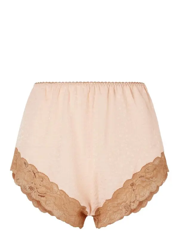 Chloé Lace-trimmed Silk-jacquard Shorts - Pastel Pink