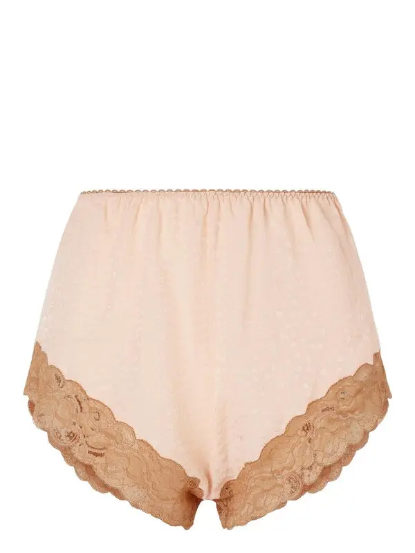 Chloé Lace-trimmed Silk-jacquard Shorts - Pink