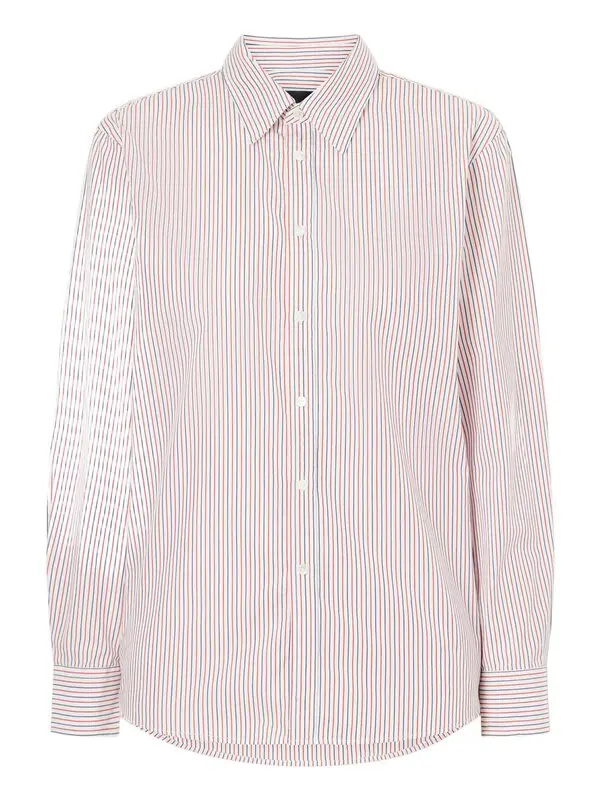 NILI LOTAN Raphael Striped Cotton Shirt - Pink
