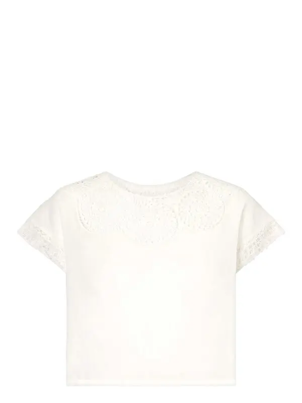 NILI LOTAN Caila Crochet-trimmed Ramie Top - Ivory
