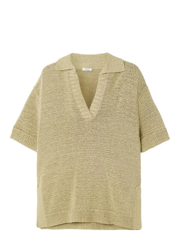 JOSEPH Knitted Polo Shirt - Green