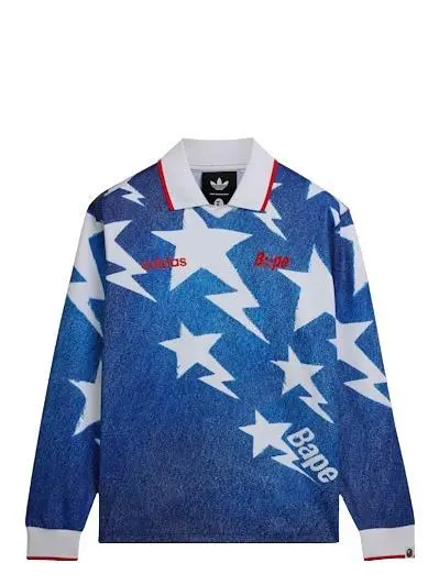 Adidas X Bape Lsl Star Jersey - Medium Blue