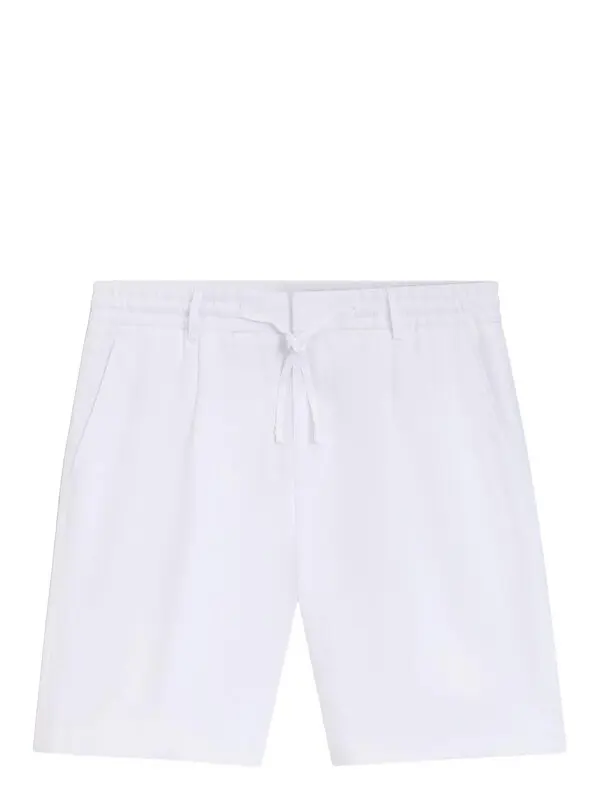BOSS Tapered-fit Linen Shorts - White