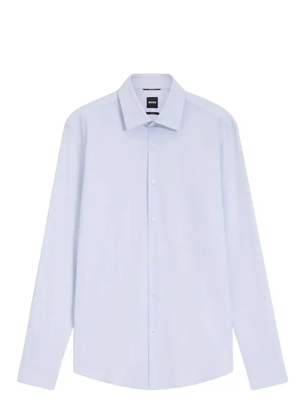 BOSS Slim-fit Shirt In Printed Performance Stretch Fabric - Light Blue