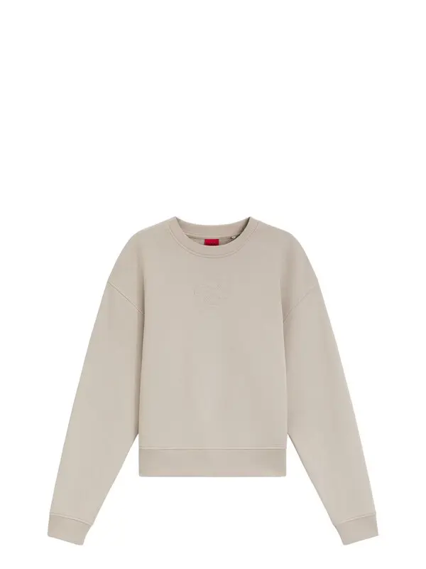 Hugo Resort Script Logo Sweatshirt In Cotton - Light Grey