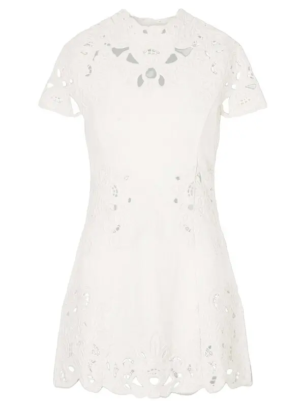 Cult Gaia Zafira Guipure-lace Linen Mini Dress - Off-white