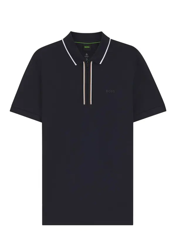 BOSS Active Slim-fit Polo Shirt In Moisture-wicking Stretch Cotton - Dark Blue