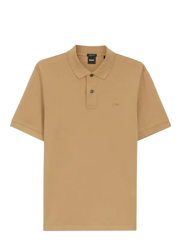 BOSS Pallas Polo Shirt In Cotton Piqué With Embroidered Logo - Beige