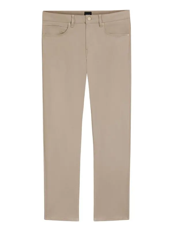 BOSS Delaware Slim-fit Trousers In Stretch Twill - Light Brown