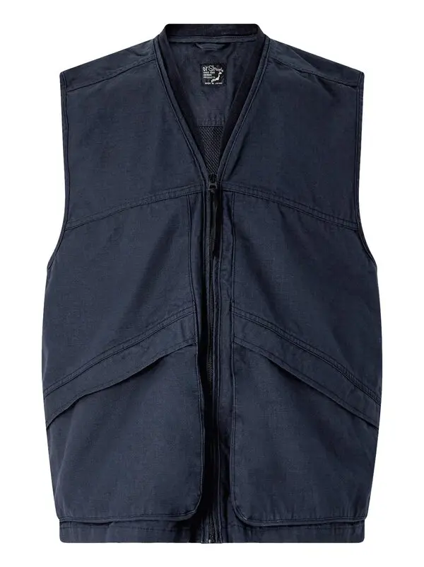 ORSLOW Utility Cotton Vest - Blue