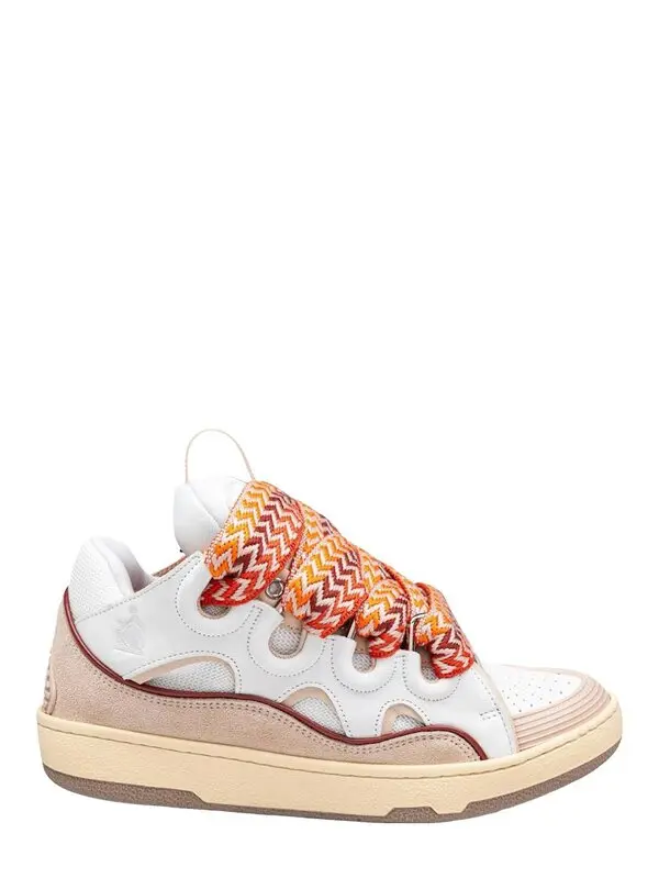 LANVIN Leather Curb Sneakers - White
