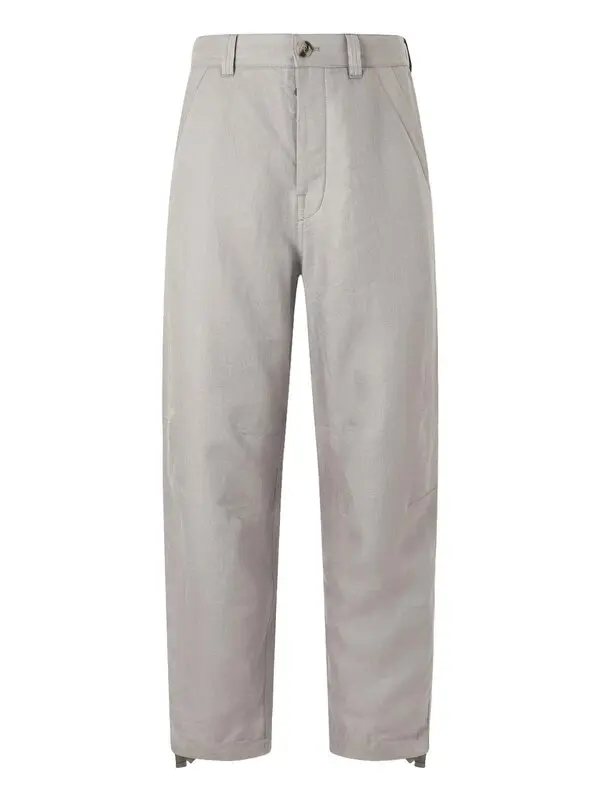 Brunello Cucinelli Straight-leg Herringbone Linen Trousers - Green