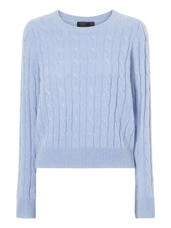NILI LOTAN Silvie Cable-knit Cashmere Sweater - Blue