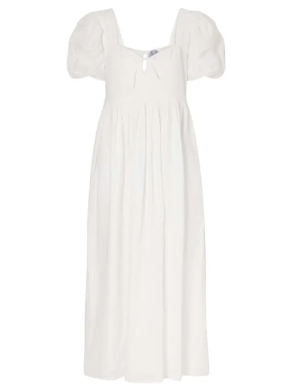 Thierry Colson Calliope Embroidered Cotton Midi Dress - Off-white