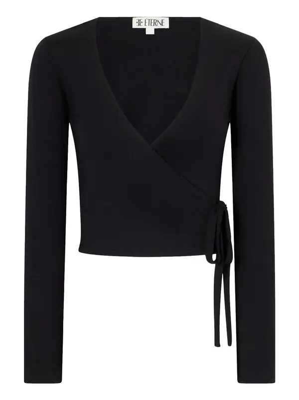 Eterne Wrap Jersey T-shirt - Black