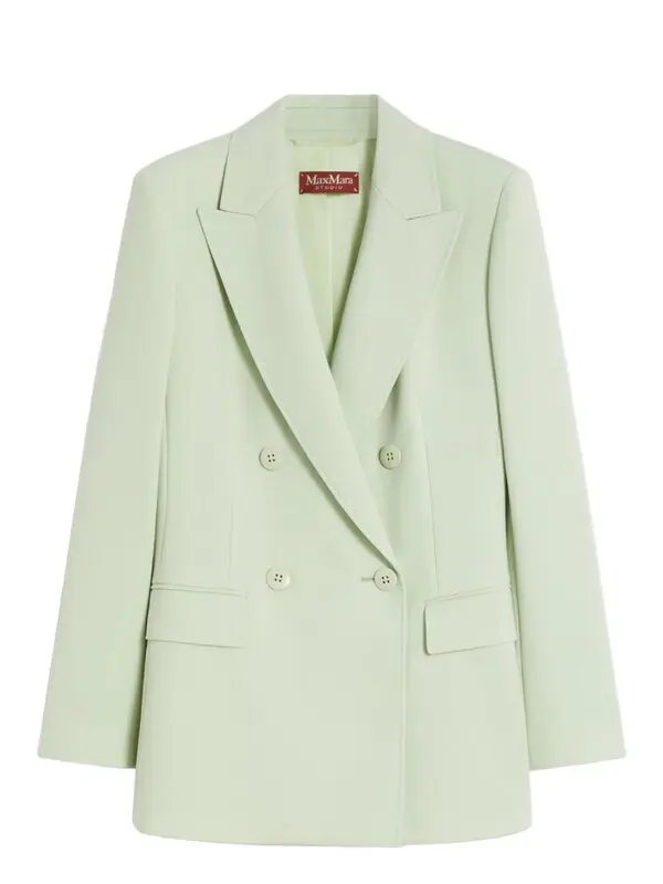 Max Mara Fitted Wool Crepe Blazer - Green