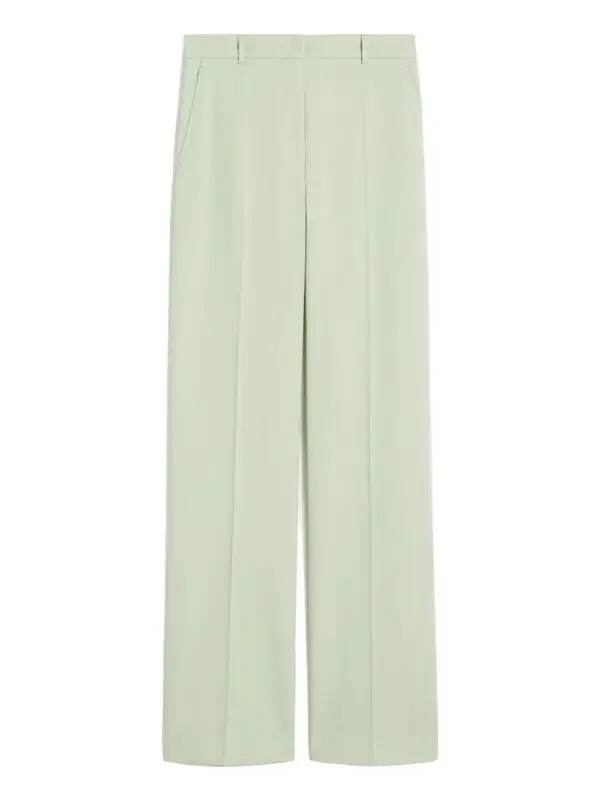 Max Mara Wool Crepe Tailored Trousers - Green